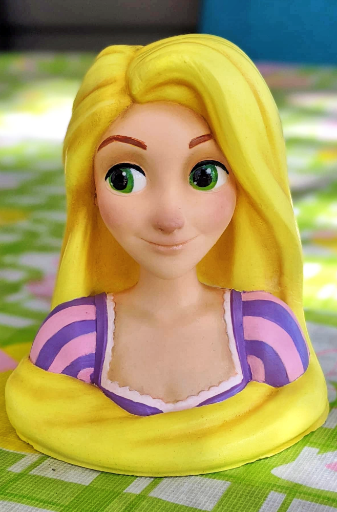 Tangled: Custom 3D Printed Rapunzel Bust – Cheeky Adorable Art